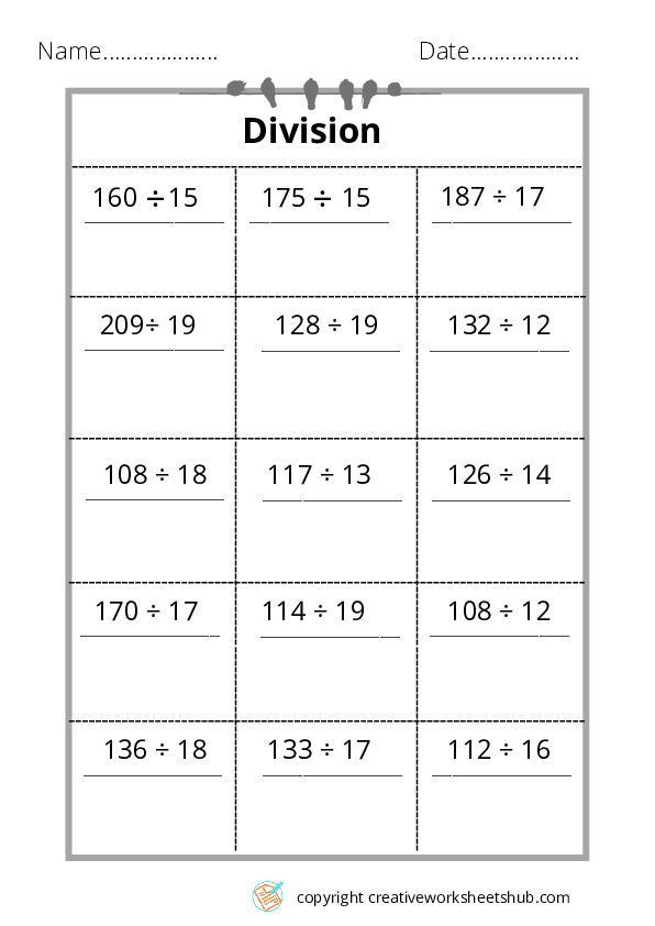Division For Class 4 Creativeworksheetshub