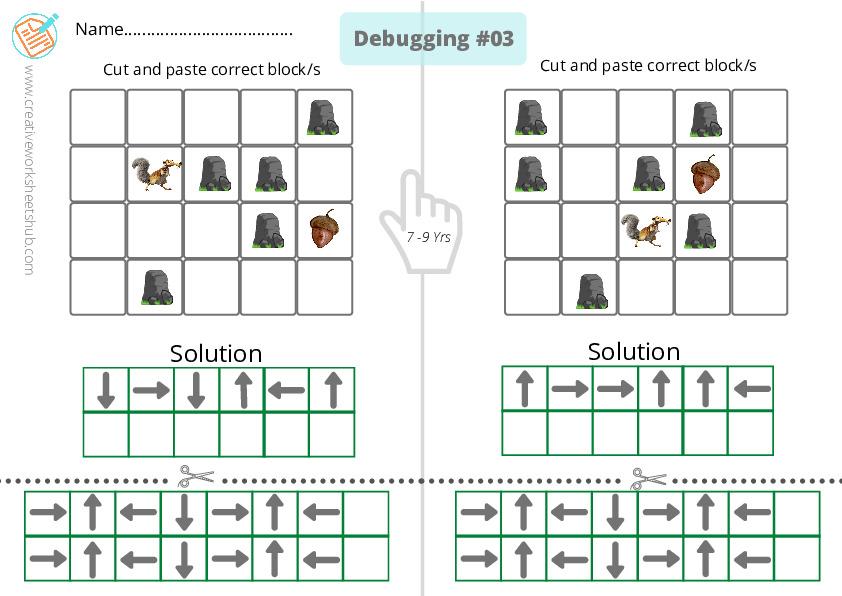 Coding Debugging Worksheets for Kids l Debugging - creativeworksheetshub