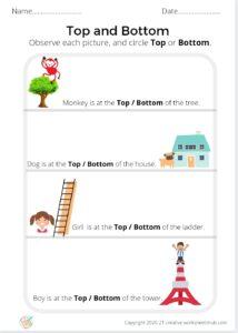 Free Worksheets Top and Bottom - creativeworksheetshub