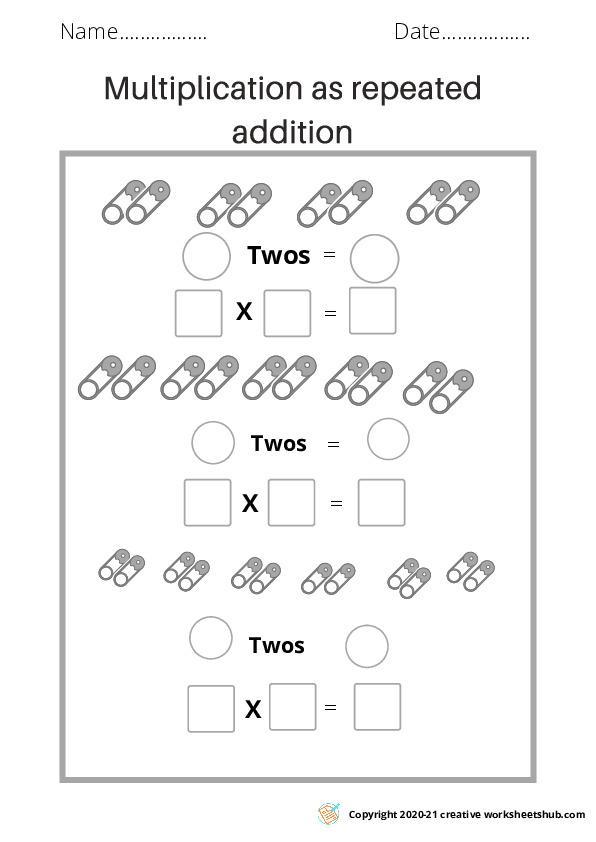 Multiplication worksheets for grade 2 - creativeworksheetshub
