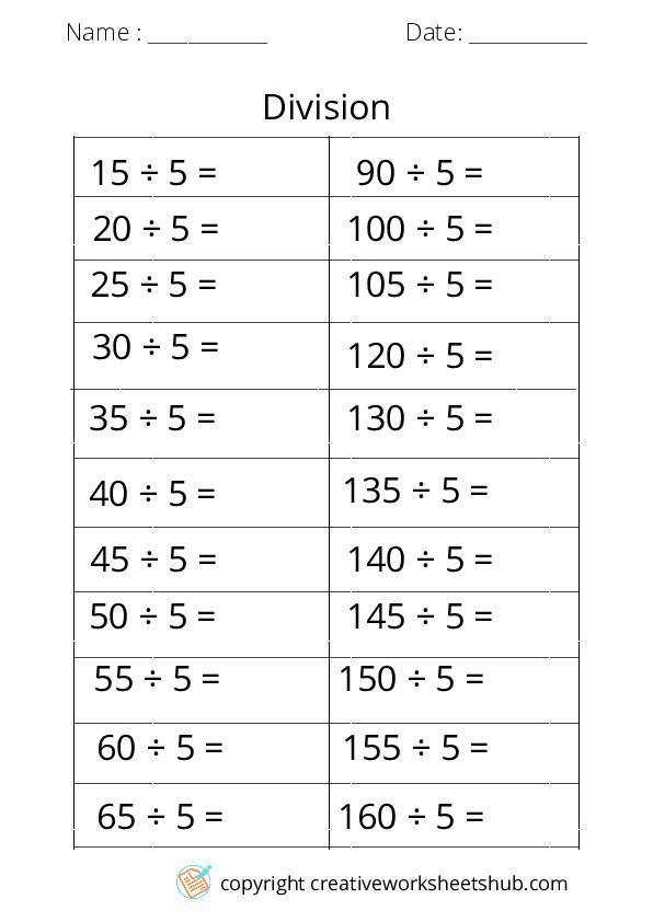 Division worksheets grade 2 – creativeworksheetshub