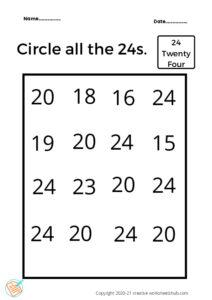 Numbers worksheets for Kindergarten - creativeworksheetshub