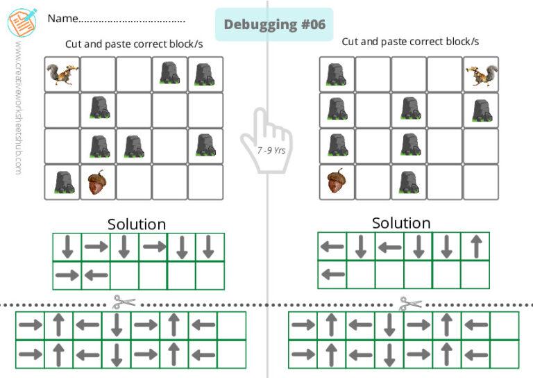 Coding Debugging Worksheets for Kids l Debugging - creativeworksheetshub