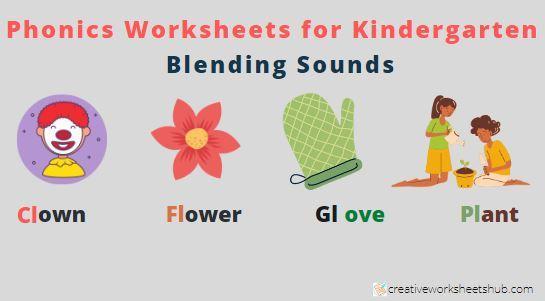Phonics Worksheets for Kindergarten Blending Sounds - creativeworksheetshub
