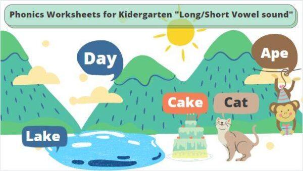Phonic Sound Worksheets For Kindergarten (Long and Short Vowel Sounds ...