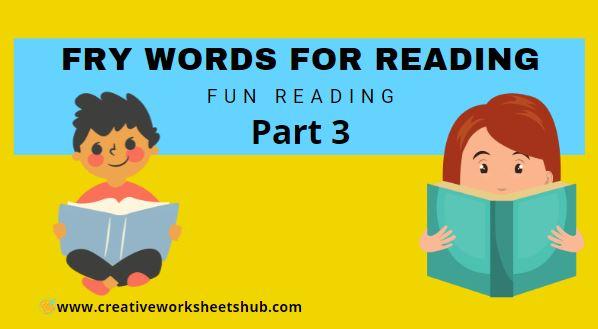 Fry Words Worksheets Part 3 – creativeworksheetshub