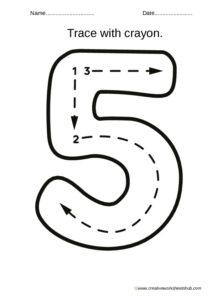 Number Tracing Worksheets For Kindergarten-1 to 10 - creativeworksheetshub