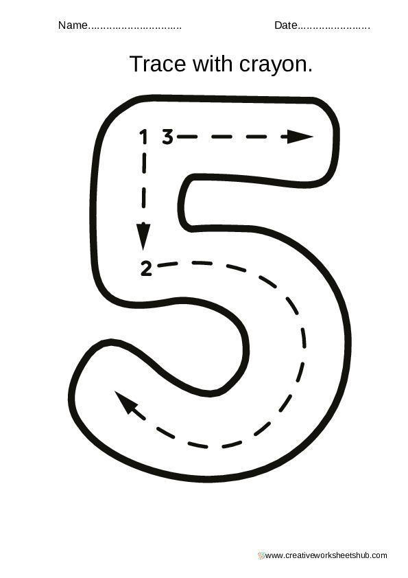 Number Tracing Worksheets For Kindergarten-1 to 10 - creativeworksheetshub