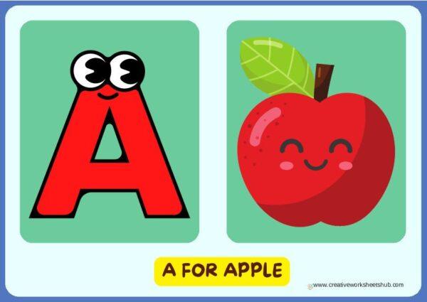 Alphabet Flash Cards For Nursery Class - creativeworksheetshub