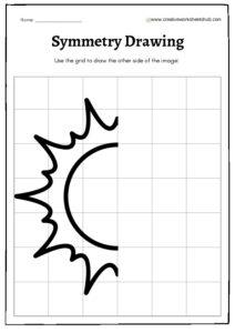 Symmetry drawing worksheets for Grade 1 - creativeworksheetshub