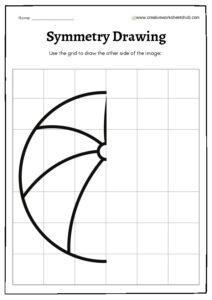 Symmetry drawing worksheets for Grade 1 - creativeworksheetshub