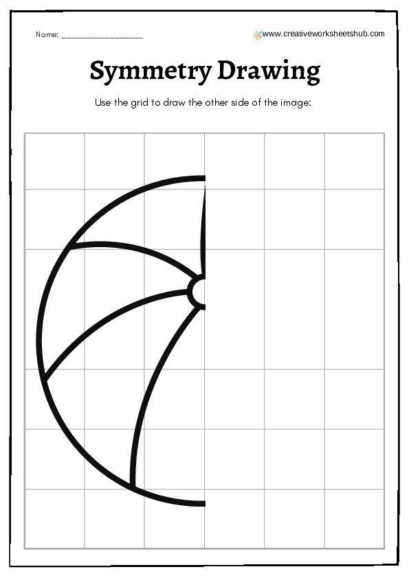 Symmetry drawing worksheets for Grade 1 - creativeworksheetshub