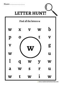 Letter Hunt Worksheets For Kindergarteners