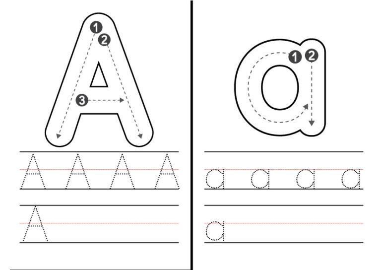 Alphabet Tracing Worksheets for Kindergarten - creativeworksheetshub