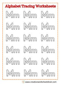 Alphabet tracing worksheets letter Mm and Nn