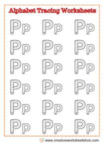Alphabet tracing worksheets letter Oo and Pp
