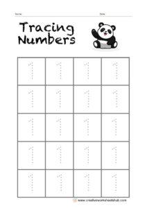 Number 1 tracing worksheet