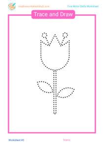 Flower Tracing Worksheets for Kindergarten - creativeworksheetshub