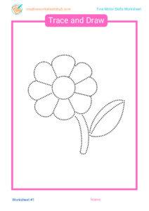 Flower Tracing Worksheets for Kindergarten - creativeworksheetshub
