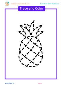 Fruits Tracing Worksheets for Kindergarten - creativeworksheetshub
