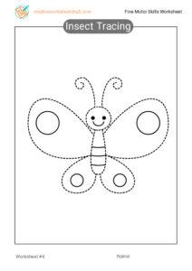 Insect Tracing Worksheets for Kindergarten - creativeworksheetshub