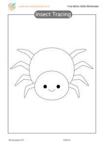Insect Tracing Worksheets for Kindergarten - creativeworksheetshub