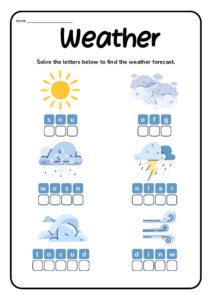 Weather worksheets for grade 1