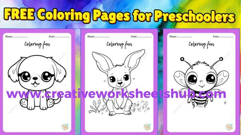 9 Cute Coloring Pages Printable for Preschoolers - creativeworksheetshub
