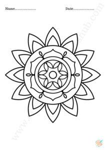 Rangoli Coloring Pages - creativeworksheetshub