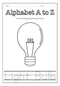 Alphabet A to Z Coloring Worksheet