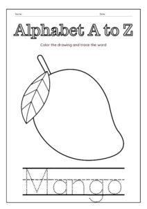 Alphabet A to Z Coloring Worksheet