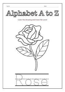 Alphabet A to Z Coloring Worksheet