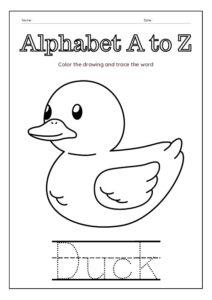 Alphabet A to Z Coloring Worksheet