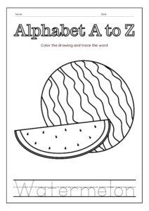 Alphabet A to Z Coloring Worksheet