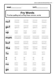 Fry words worksheets pdf
