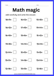 Addition worksheets for grade 2