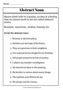 Grade 3 Abstract Noun Pdf